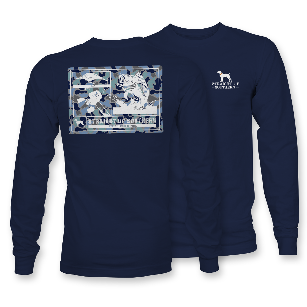 Bass Camo Patch LONG SLEEVE | Straight Up Southern